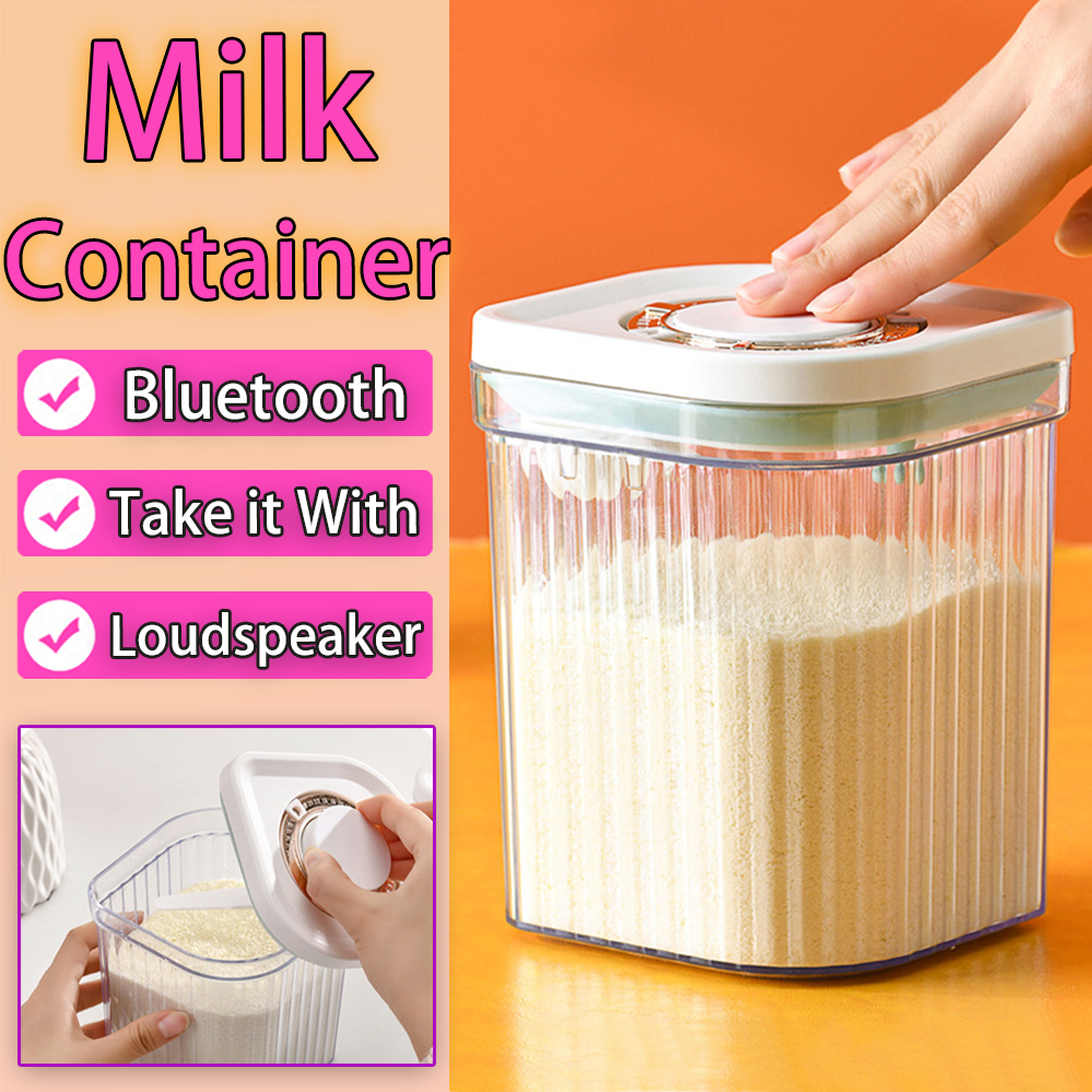 800/1200ML Food Sealed One Press Button Milk Powder Jar Storage Box ...