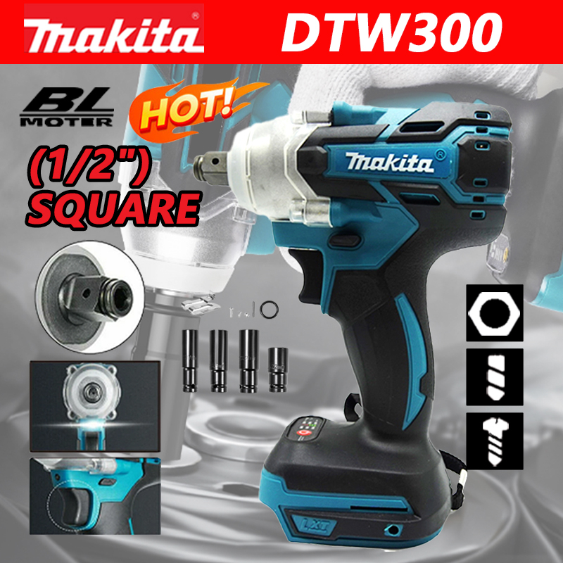 Makita DTW300Z 18V Li-ion LXT Brushless Impact Wrench 1/2″ 330 N·m Forward/Reverse Rotation Auto ...