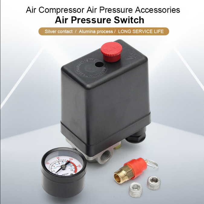 1/4 BSP 4 Port 12 Bar Single-phase Air Compressor Pressure 0-175 PSI ...