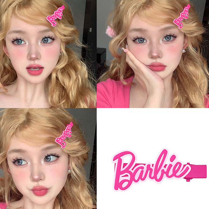 Barbie letter hairpin sweetheart girl side clip bangs clip dopamine ...