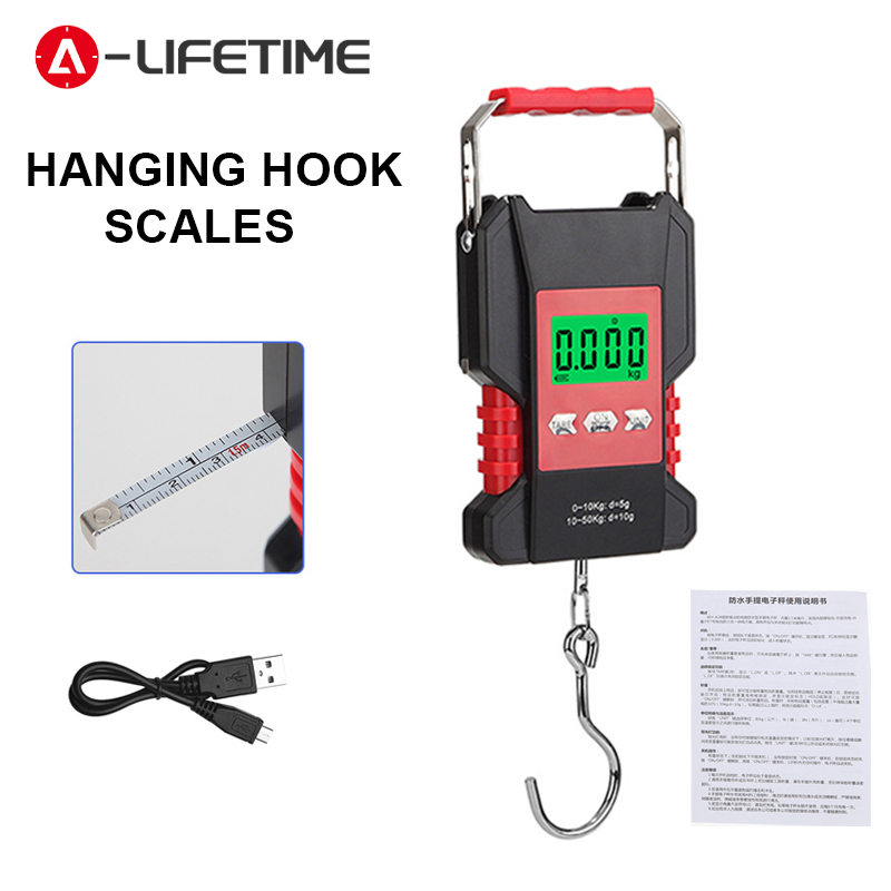 Digital Hanging Hook Scales 50kg USB Rechargeable Weighting Luggage ...