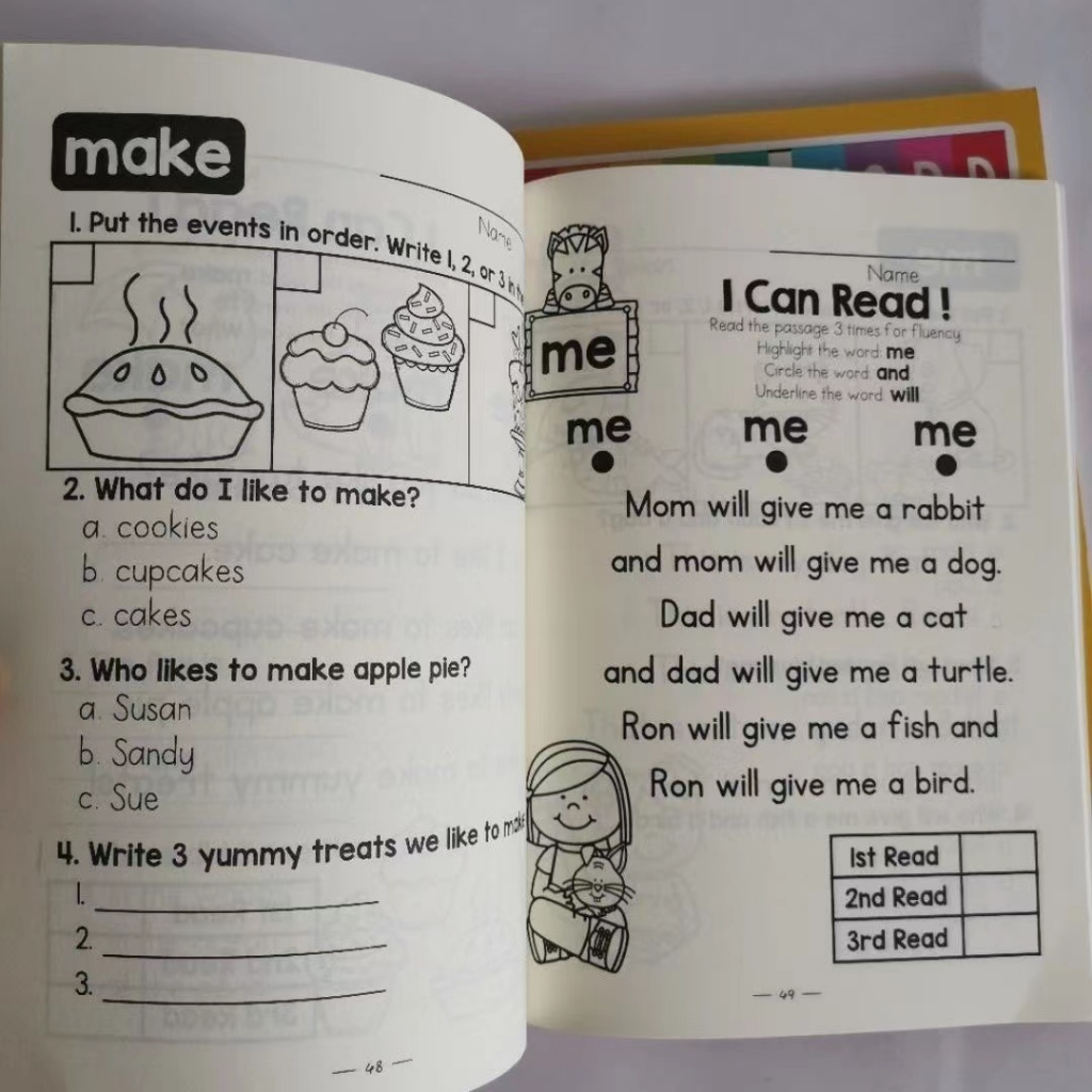 【3 Books】English Reading Comprehension Book Words Learning Book Early ...