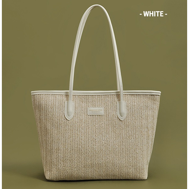 Woven Rattan Straw Shoulder Tote Bag Beg Rotan Woman Anyaman Beach ...