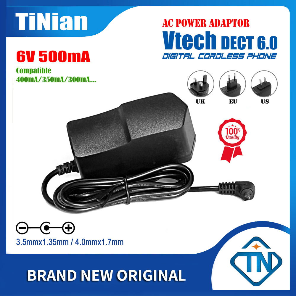 6V 500mA 450mA AC/DC Adapter for Vtech DECT 6.0 VT1301 VS112 ES2510A ...