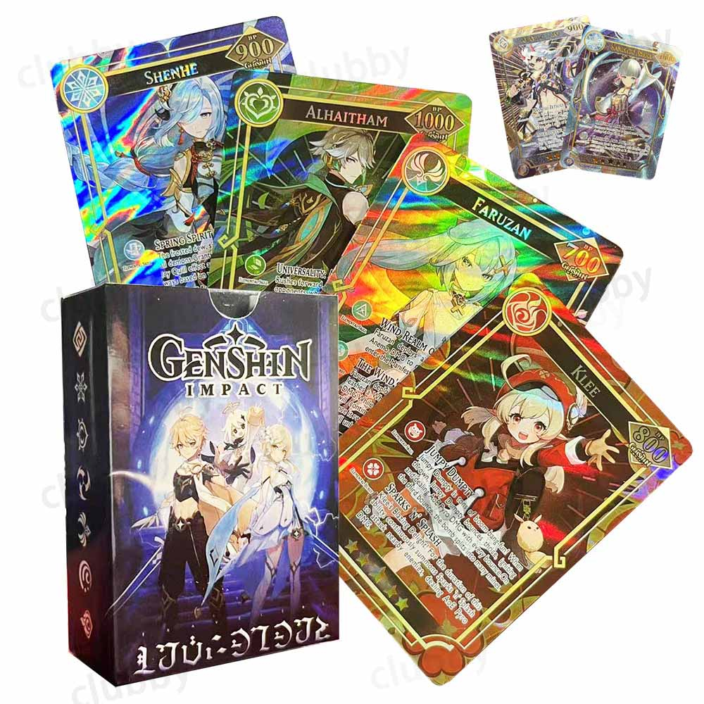 60pcs Genshin Impact Card Anime Shenhe Klee UR UTR Rare Holo Card Game ...