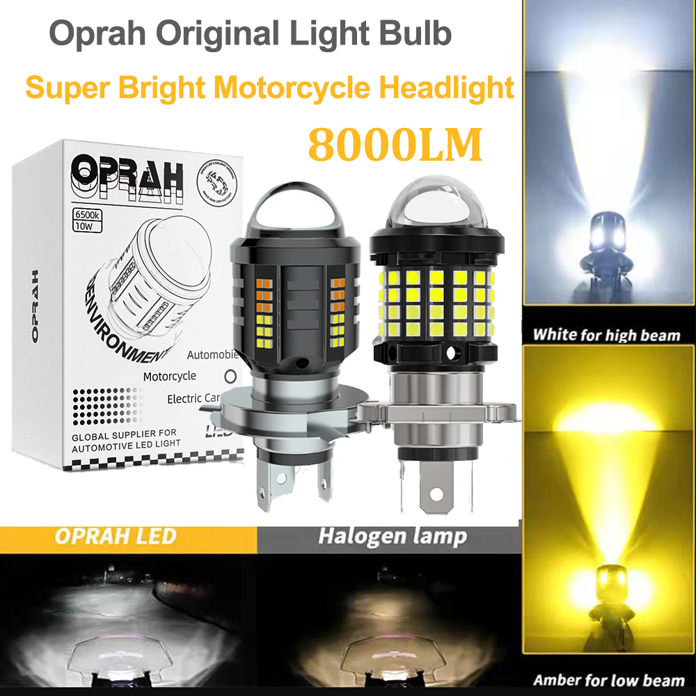 1piece Super Bright Motorcycle Headlight LED Bulb 8000LM H4 Projector ...