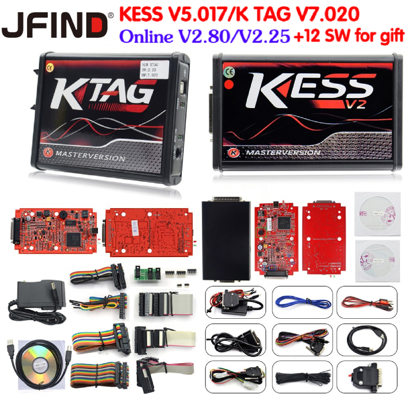 【Local stock】KESS V2 V2.80 V5.017 Online Unlimited EU Red Version KTAG ...