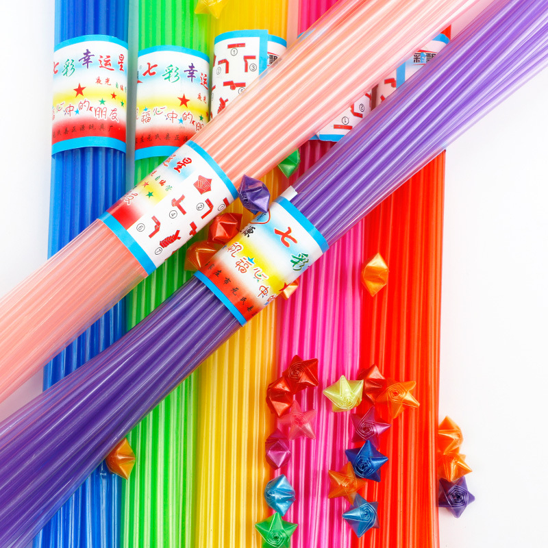 10 Colors 4mm Lucky Star Folding Plastic Straw DIY Handmade Lucky Star ...