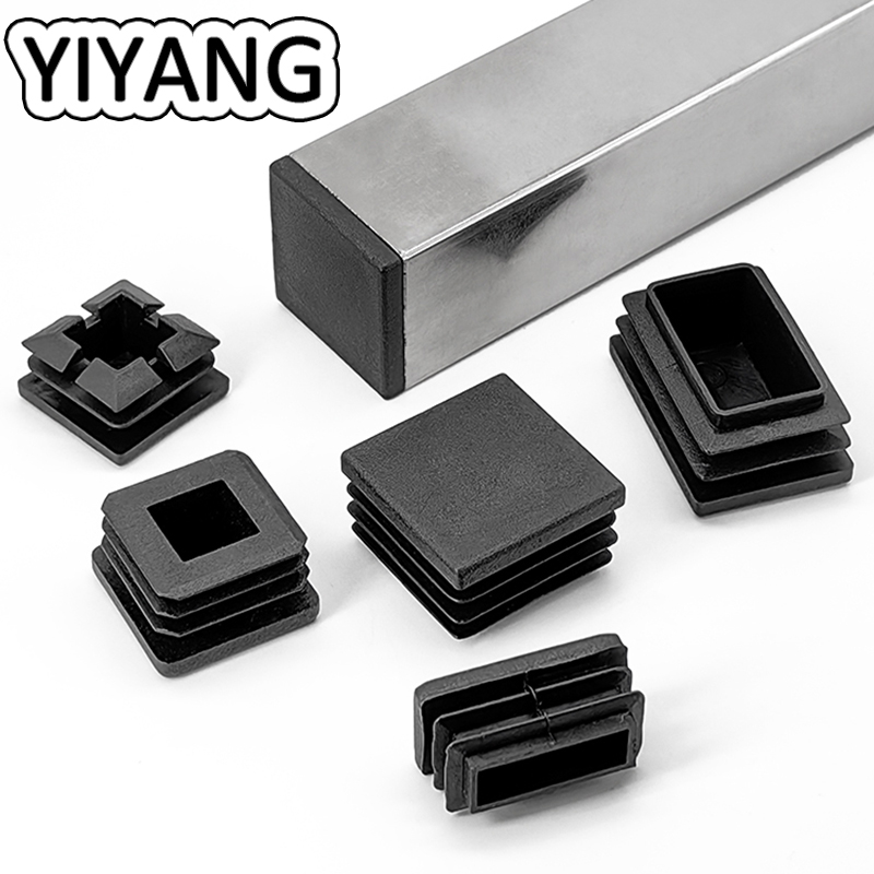 1Pcs 25mm-100mm Square Plastic Tube Plug Black Pipe Tubing Inner Plugs ...