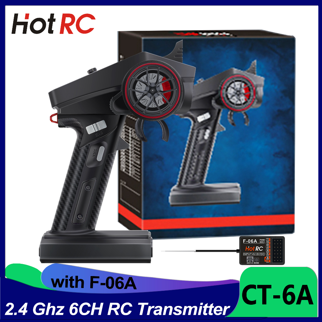 (On-hand) HOTRC 6CH 4CH 2.4GHz Remote Control Digital Radio Transmitter ...