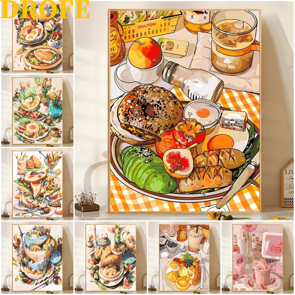 DROFE gourmet pattern/paint by number/30×40cm 40×50cm/painting by ...