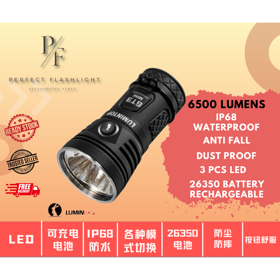 Perfect Flashlight Lumintop GT3 Mini Anduril UI 6500 Lumens XHP50.2 ...