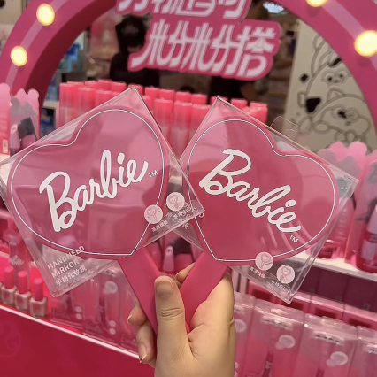 Miniso x Barbie Series Love Handheld Makeup Mirror Mirror | Shopee Malaysia