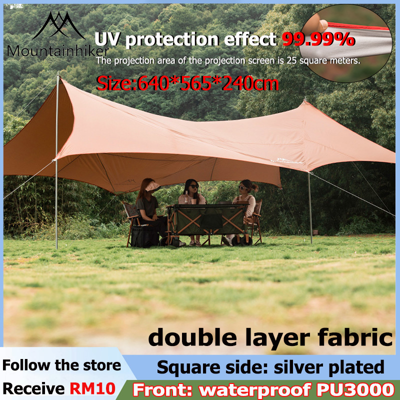 MOUNTAINHIKER 6.4m Outdoor large-scale multi-person rainproof sunscreen ...