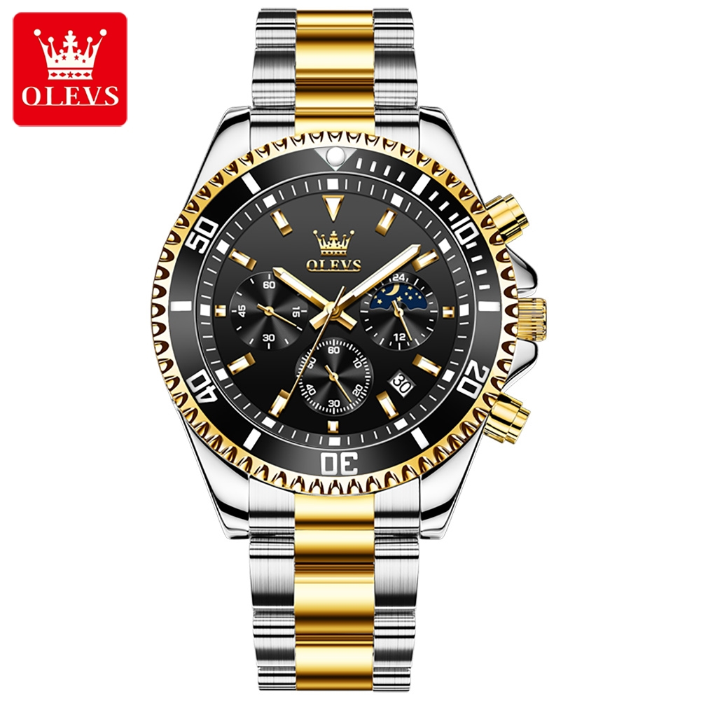 Olevs 2870 Men's Quartz Watch Waterproof Luminous Calendar ...