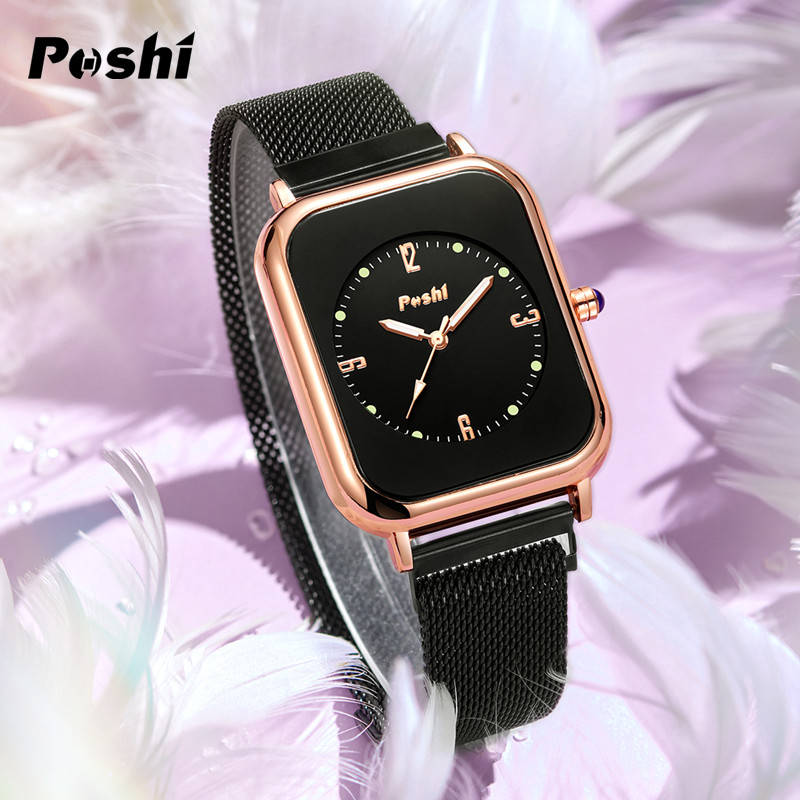 POSHI Original Watch Women Luxury Magnet Buckle Strap Waterproof Quartz ...