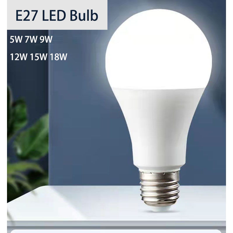 E27 LED Bulb 5W 7W 9W 12W 15W 18W Table Lamp Real Power Light Bulbs Spotlight Lampada LED ...