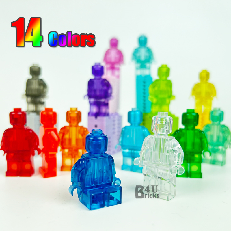 4Ubricks 14 Colors Transparent Building Block Minifigures Toy Rainbow ...