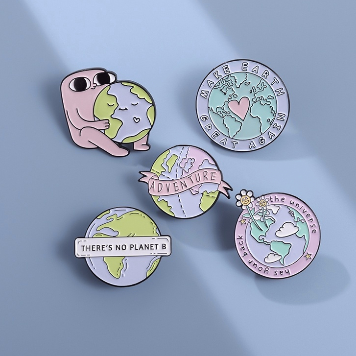 Creative Earth Enamel Pins Eco-friendly Brooches Earth Conservation ...