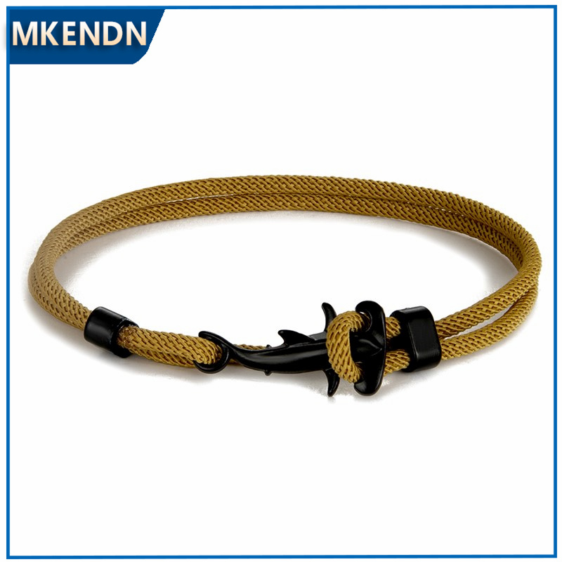 MKENDN Ocean Style Black Hammerhead Sharks Multilayer 3MM Milan Rope ...
