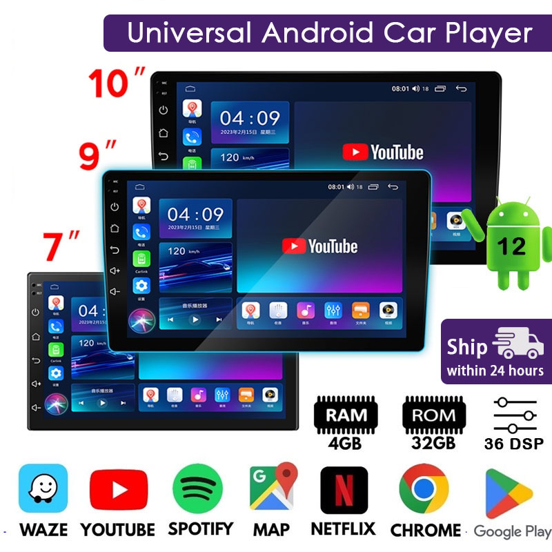 4G+32G Universal Android Player 9inch Android 12 2din Android Car ...