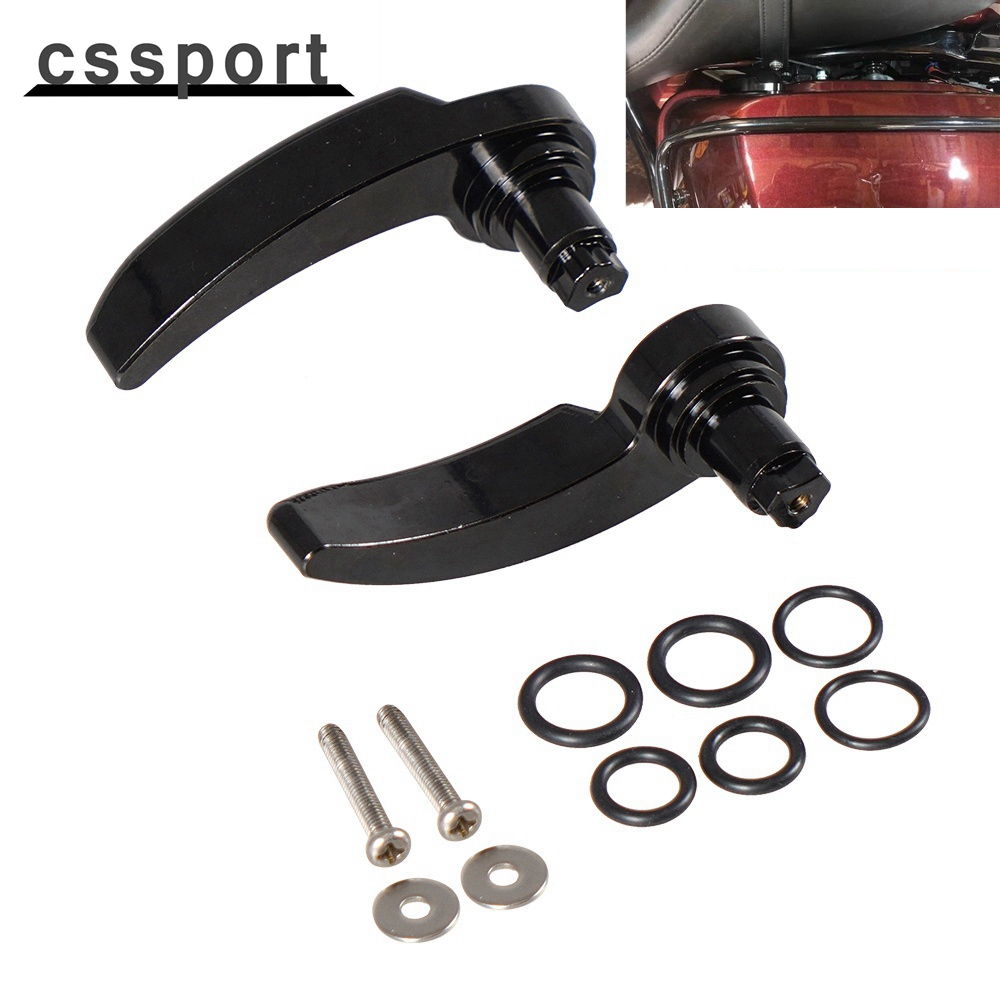 2pcs Black Saddlebag Saddle Bag Latch Kit Motorcycle For Harley ...