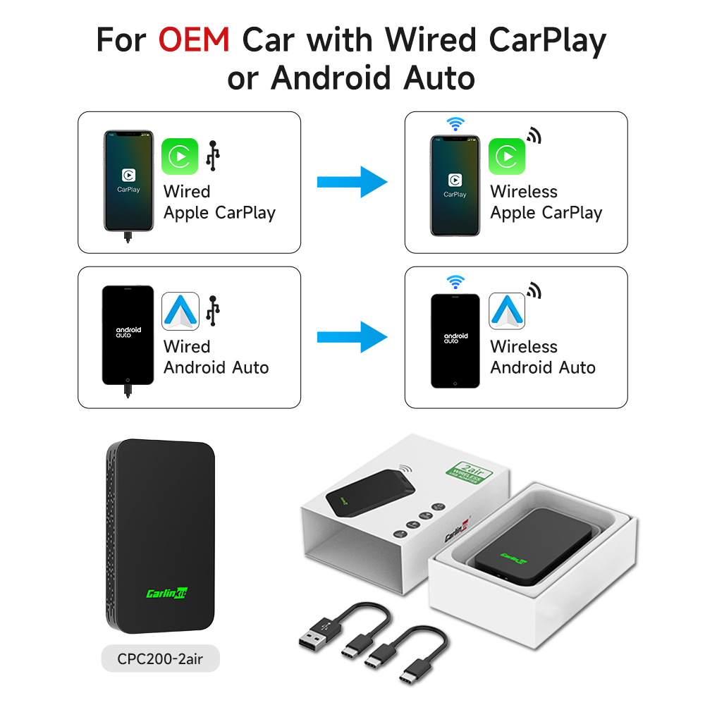 Carlinkit 5.0 apple carplay wireless adapter android auto wireless ...