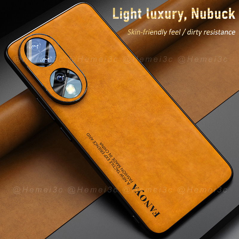 For Honor 90 Honor90 Lite 5G Casing Nubuck Leather Hard Phone Case ...