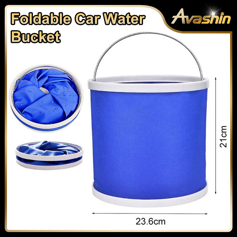 AVASHIN 9L Foldable Water Bucket Outdoor Fishing Car Wash Cleaning Tool ...