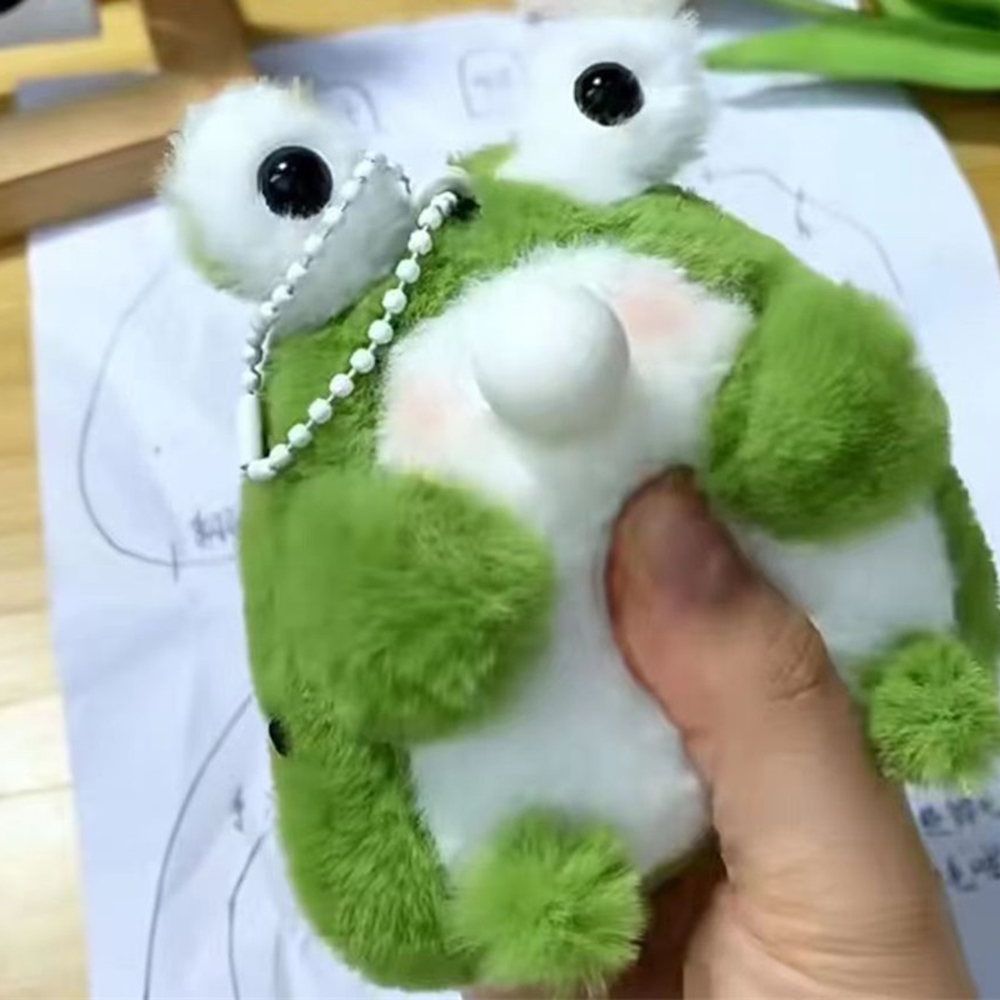 DIY Creative Squeaking Frog Patrick Star Spit Bubbles Keychain Sound ...