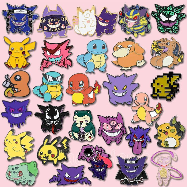 Pokemon Enamel Pins Cartoon Pocket Monster Gengar Pikachu Pin Anime ...