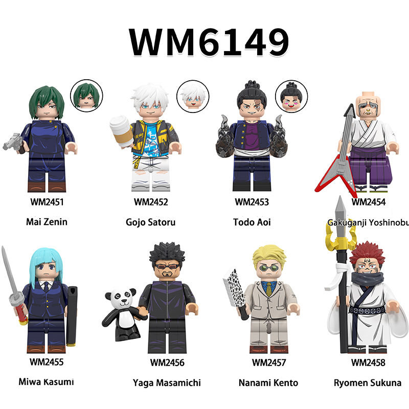 Block Toys Figures Jujutsu Kaisen Amine Gojo Satoru Miwa WM6149 ...