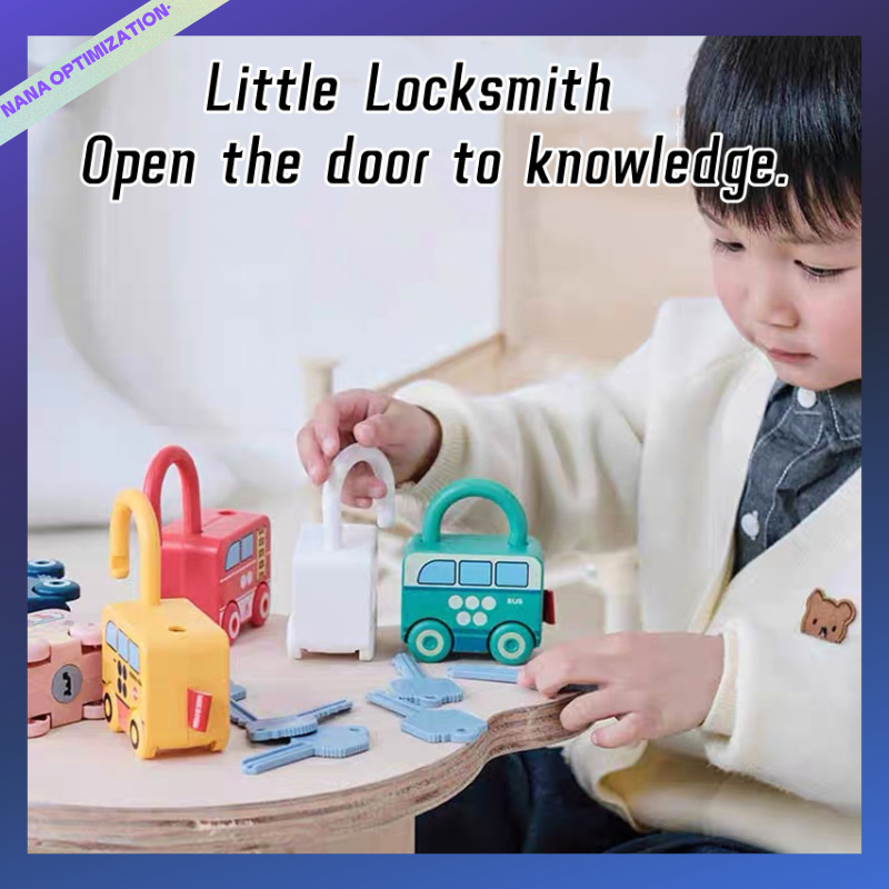Children's early education puzzle key unlocking toy car number matching ...