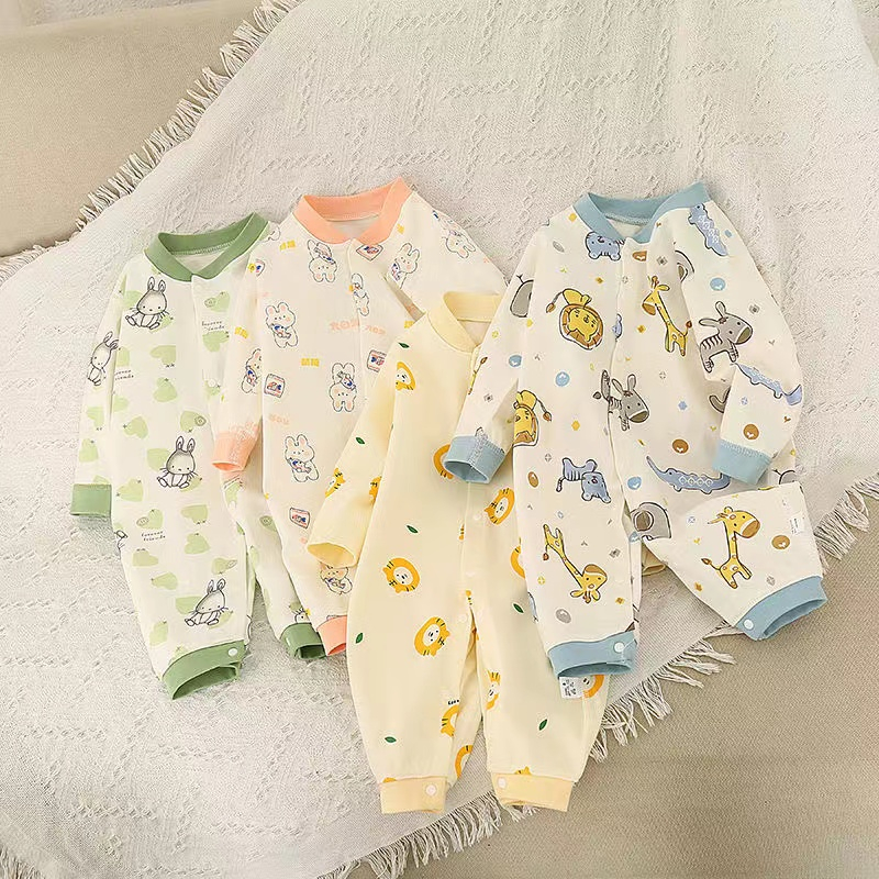 0-12M baby romper long sleeve cotton baby one piece clothes infant ...