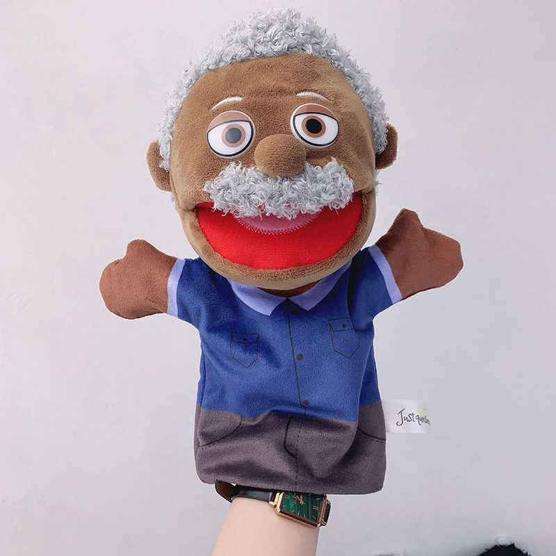 35cm family open mouth puppets kindergarten show mom dad ventriloquist ...