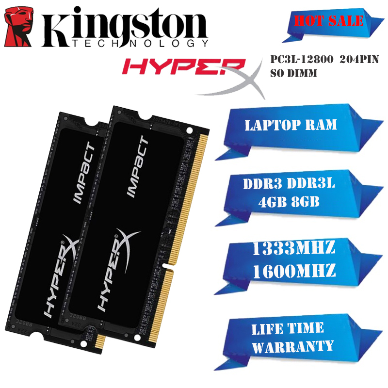 Hyperx Kingston DDR3 DDR3L Laptop RAM 4GB/8GB 1333/1600MHZ SODIMM Memory Stick PC3L-12800S ...