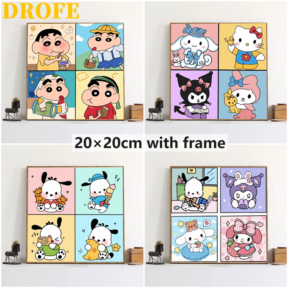 DROFE-paint by number-Sanrio-Crayon Shinchan-Cinnamoroll-paint by ...