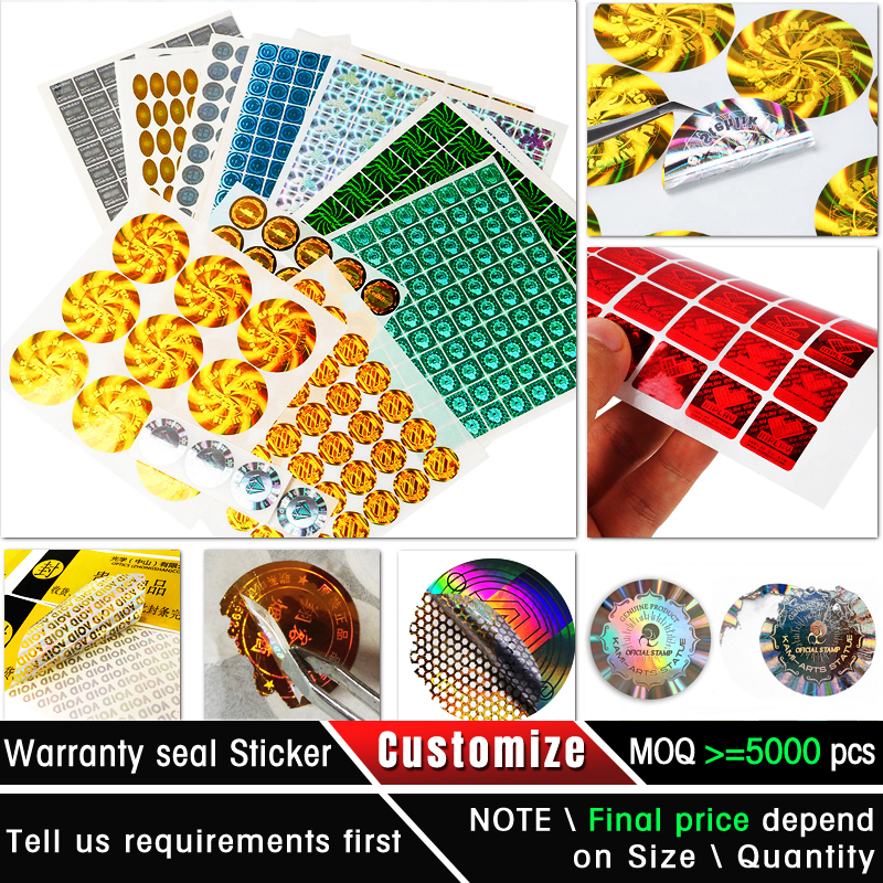 disposable warranty seal sticker hologram sticker customized security ...