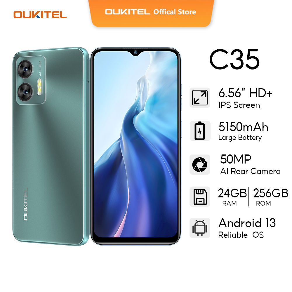 OUKITEL C35 Android 13 6.56" 24GB+256GB 5150mAh Mobilies phone | Shopee Malaysia