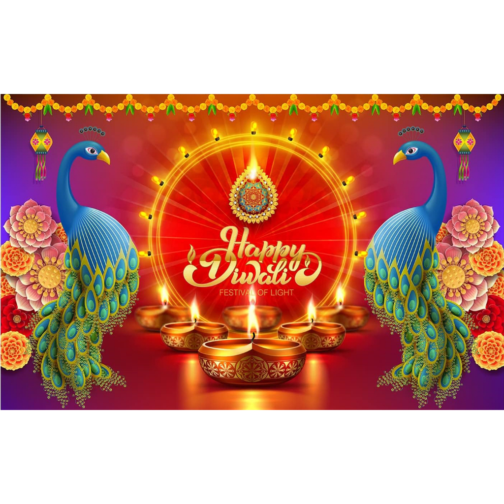 5x3ft Happy Diwali Banner Photography Backdrop Decorations for Festival ...