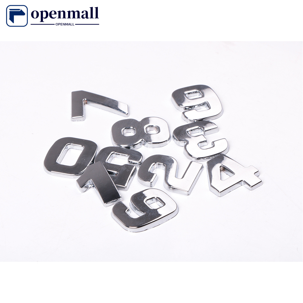 OM|DIY 3D Metallic Alphabet Sticker Car Emblem Letter Silver Badge ...