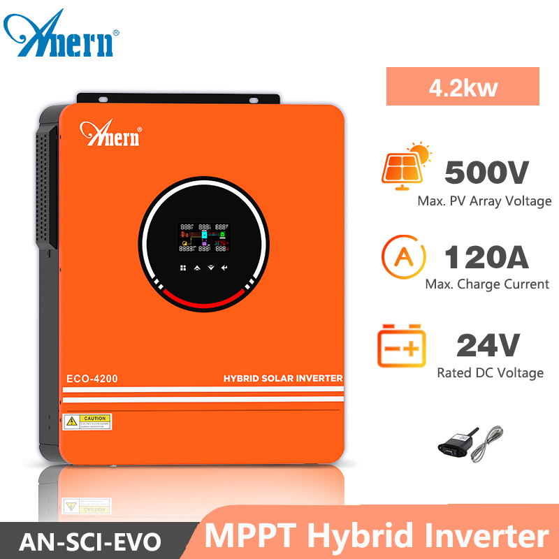 Anern 1600W 3000W 4200W 6200W Mppt Hybrid Inverter Off Grid Tie Pure Sine Wave 12v 24v 48v 220v ...