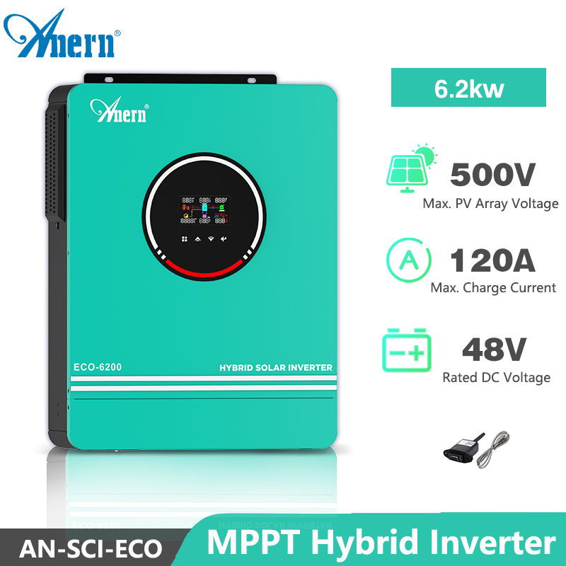 Anern 1600W 3000W 4200W 6200W Mppt Hybrid Inverter Off Grid Tie Pure Sine Wave 12v 24v 48v 220v ...