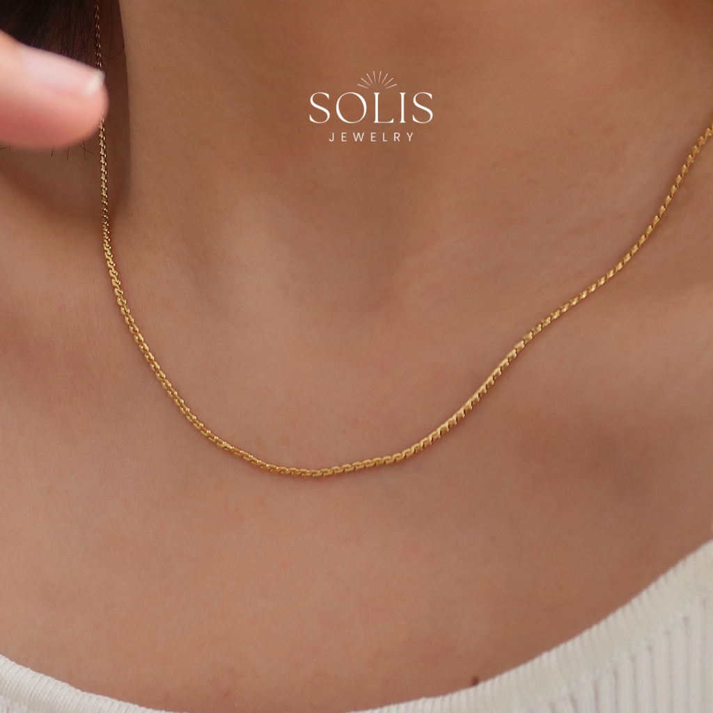 Basic S Braided Twisted Gold Silver Chain Necklace • Waterproof Non ...