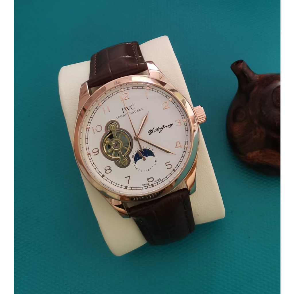 Designer Tourbillon Gold Watch Men's Complex Functions Moon Phase ...