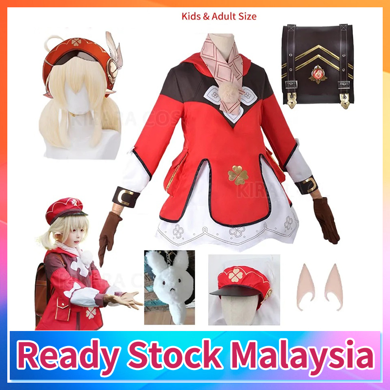 Genshin Impact Klee Cosplay Costume Backpack Dodoco Wig Klee Kids ...