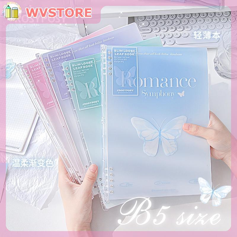 [WV] B5 Thin Light Loose-leaf Book, Gentle Gradient Color, Comfortable Touch, Comes with ...
