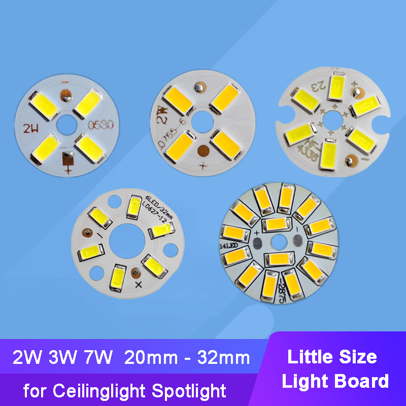 2pcs Small Size SMD Led Chip 2W - 7W 20mm - 32mm Lamp Light Board Bulb ...