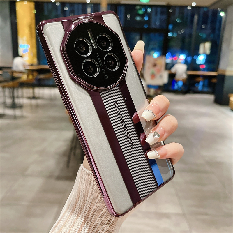 Plating Transparent Case For Huawei P60 P50 Mate 40 RS 30 Honor 90 Magic 5 Pro Casing Porsche ...