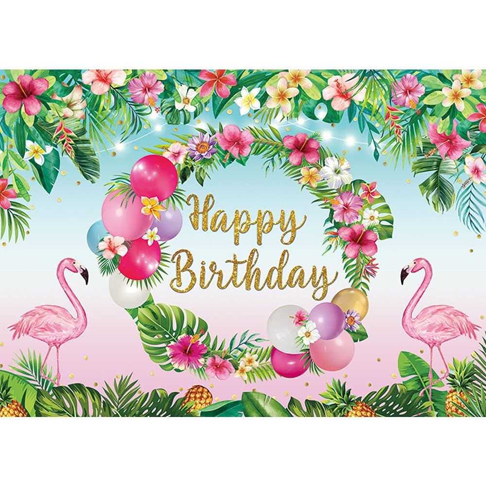 5x3ft Summer Flamingo Backdrop Tropical Backdrop for Birthday Party ...